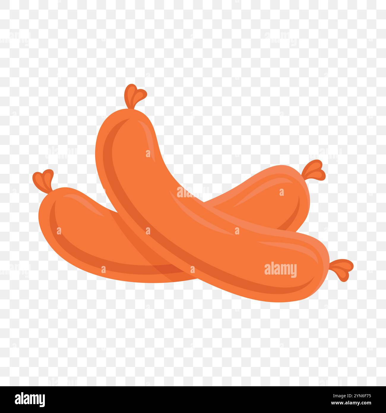 Vector Cartoon Illustration of Two Sausages. Flat Colored Food Design ...