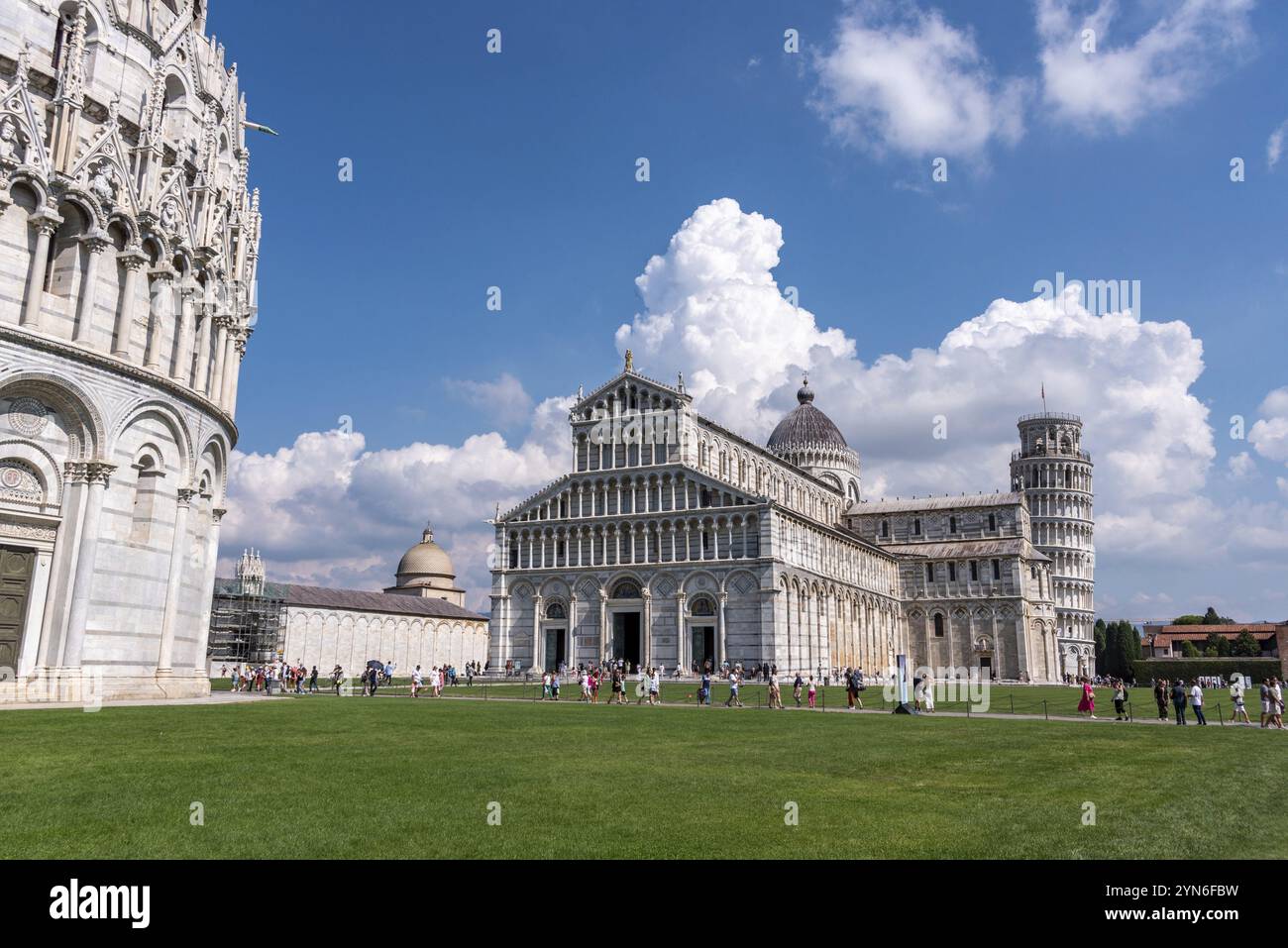 Cathedral, baptistery and famous leaning tower of Pisa, Italy, Europe ...