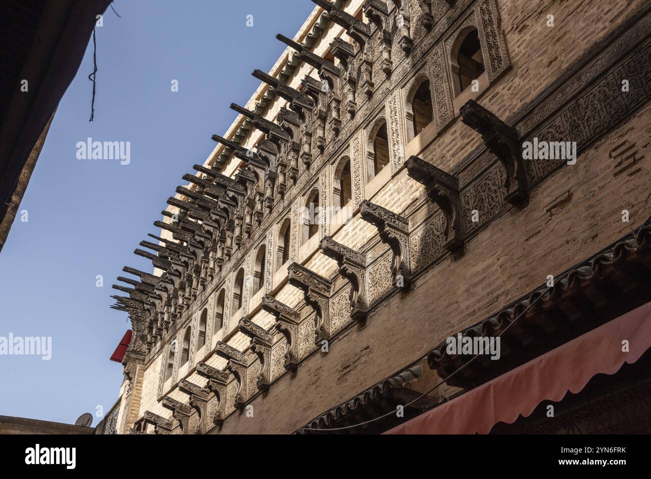 Famous water clock Dar Al-Magana in the medina of Fes, a former old ...