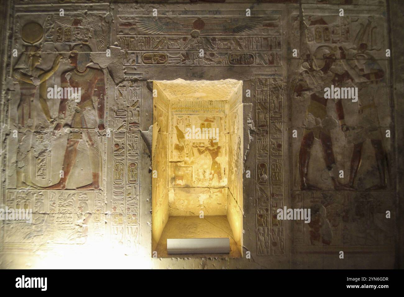 Relief paintings in the temple of Sethos I in Abydos, Egypt, Africa ...