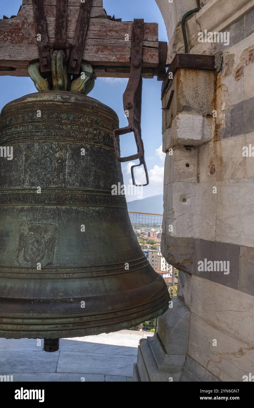 PISA, ITALY, SEPTEMBER 10, 2023, Church bells at the famous leaning ...