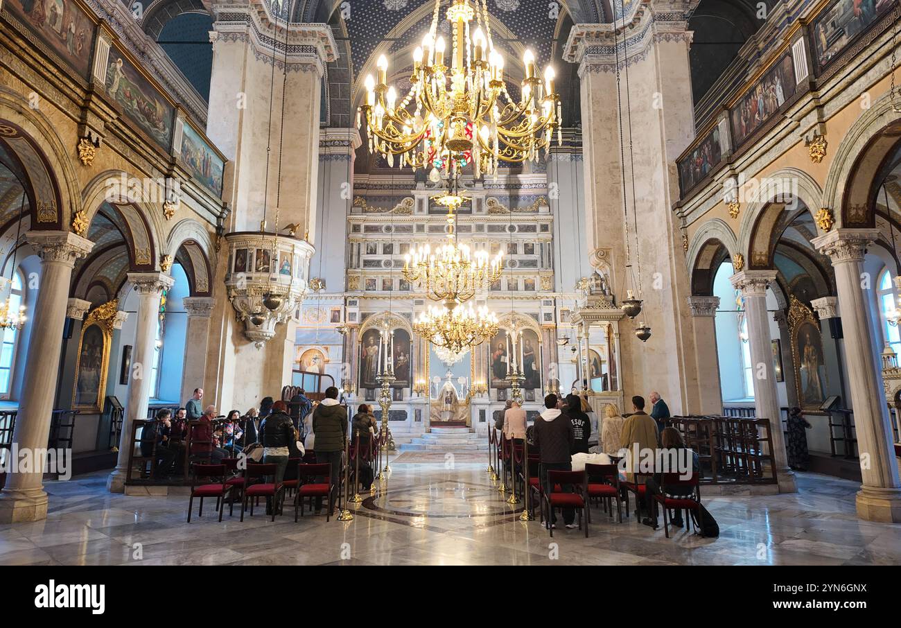A view from the Hagia Triada Greek Orthodox Church on Istiklal Street ...