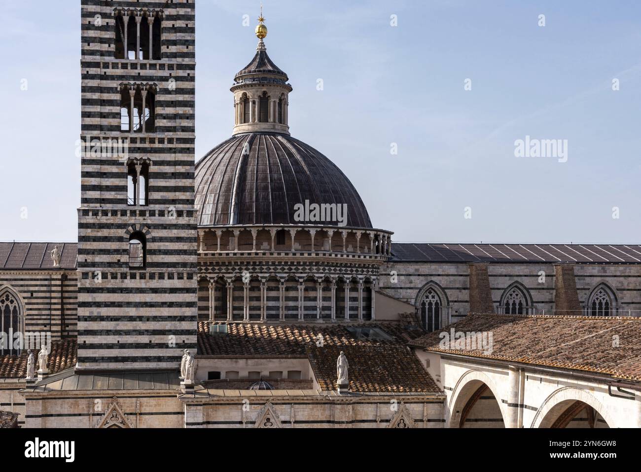 The Siena cathedral and its cupola, seen from the Facciatone panoramic ...