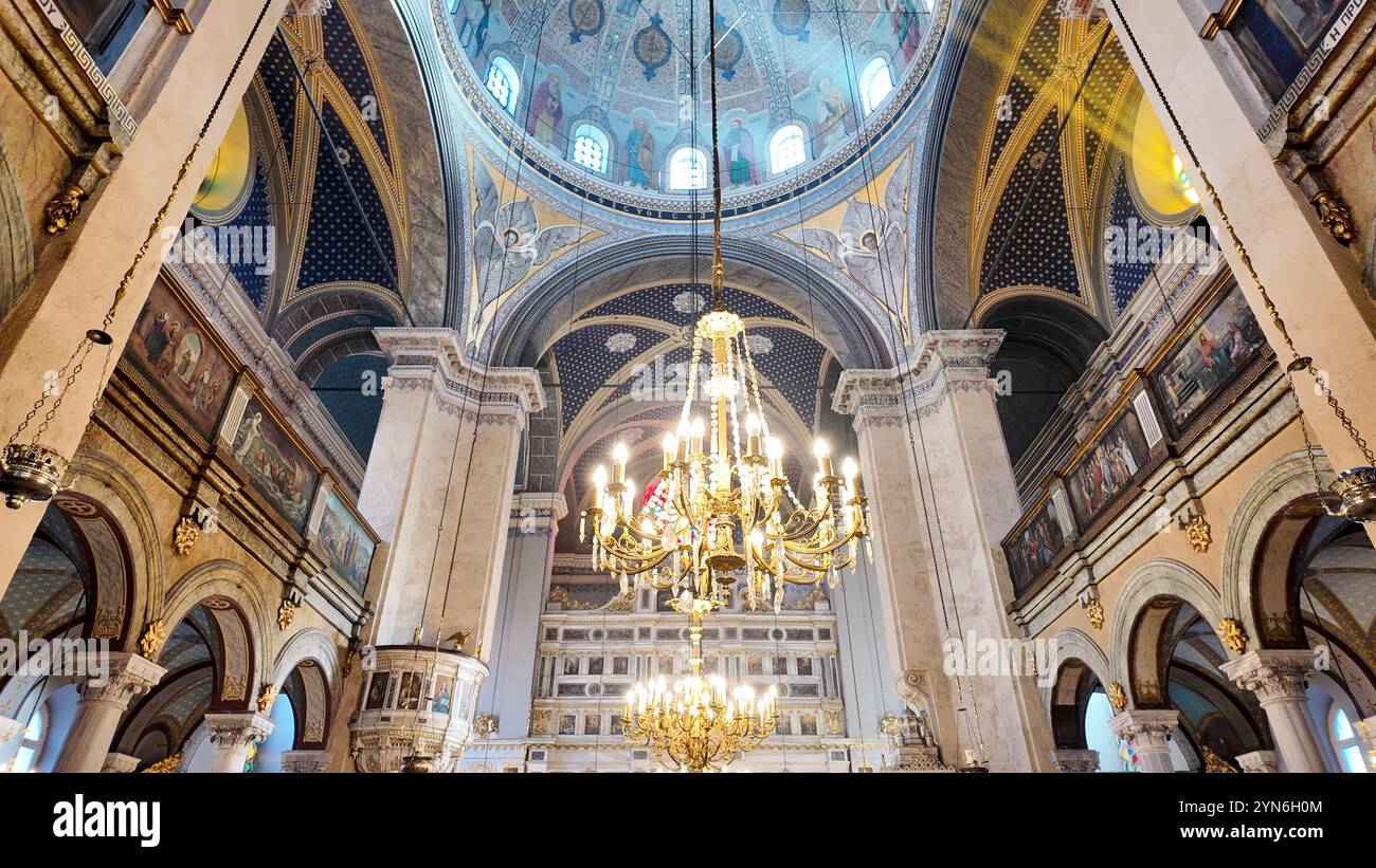 A view from the Hagia Triada Greek Orthodox Church on Istiklal Street ...