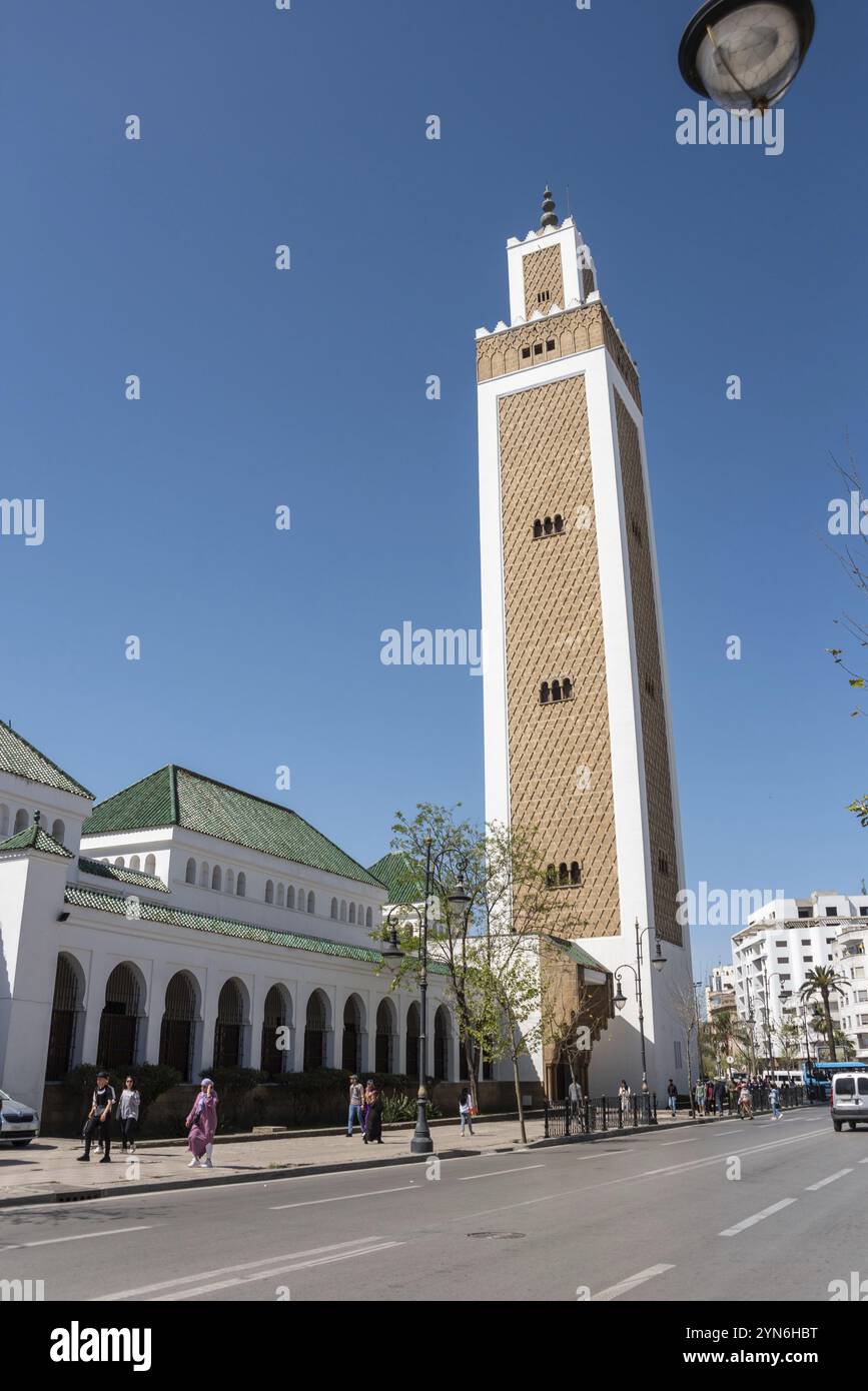 Minaret of mosque Mohammed V in the center of Tangier, Morocco, Africa ...
