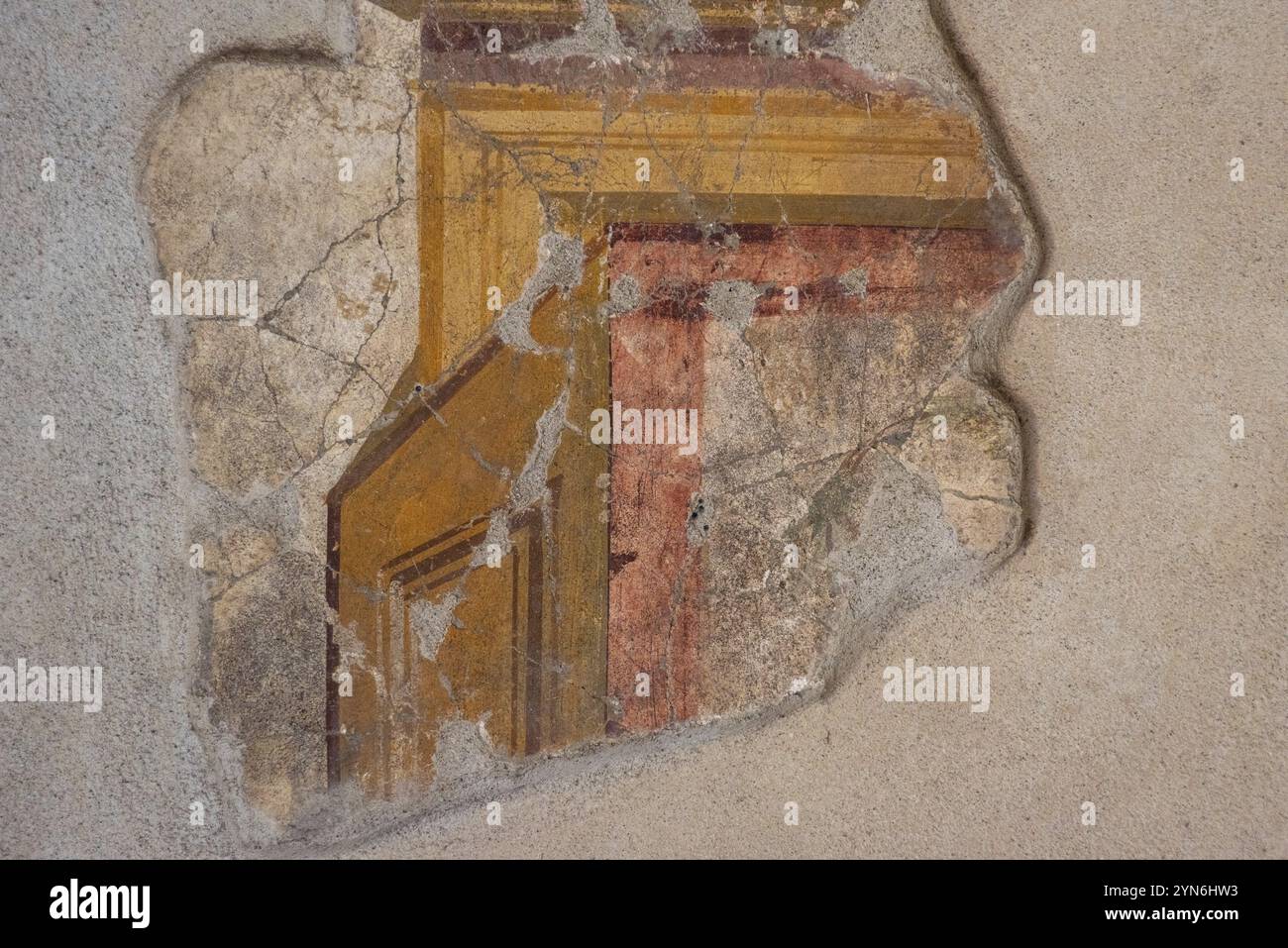 BOSCOREALE, ITALY, MAY 03, 2022, Cutout of a colorful fresco in an ...