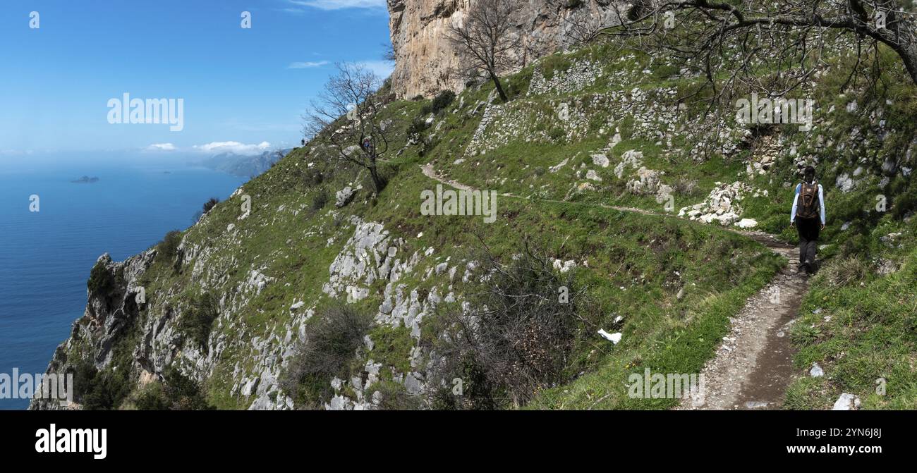 Hiking the famous path Sentiero degli Dei, the path of Gods at the ...
