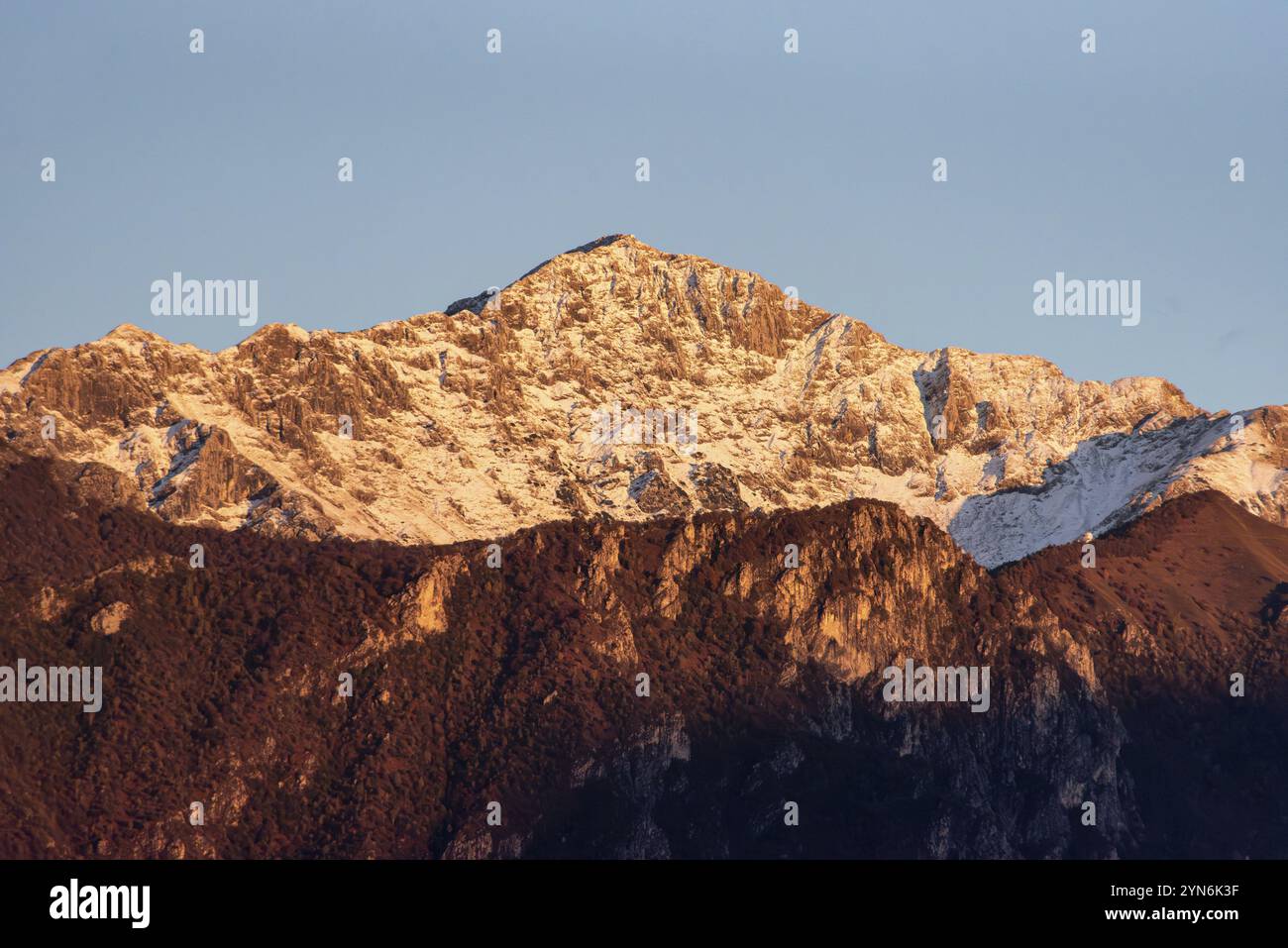 Snowcapped mount Grignetta at lake Como, Italy, Europe Stock Photo - Alamy