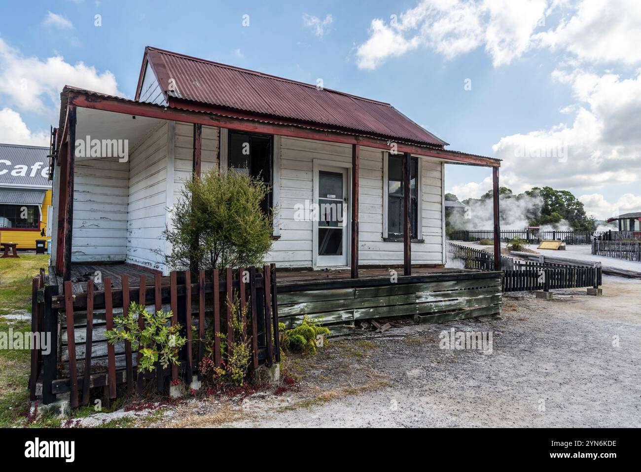 Abandoned houses in Maori village Whakarewarewa, North Island of New ...