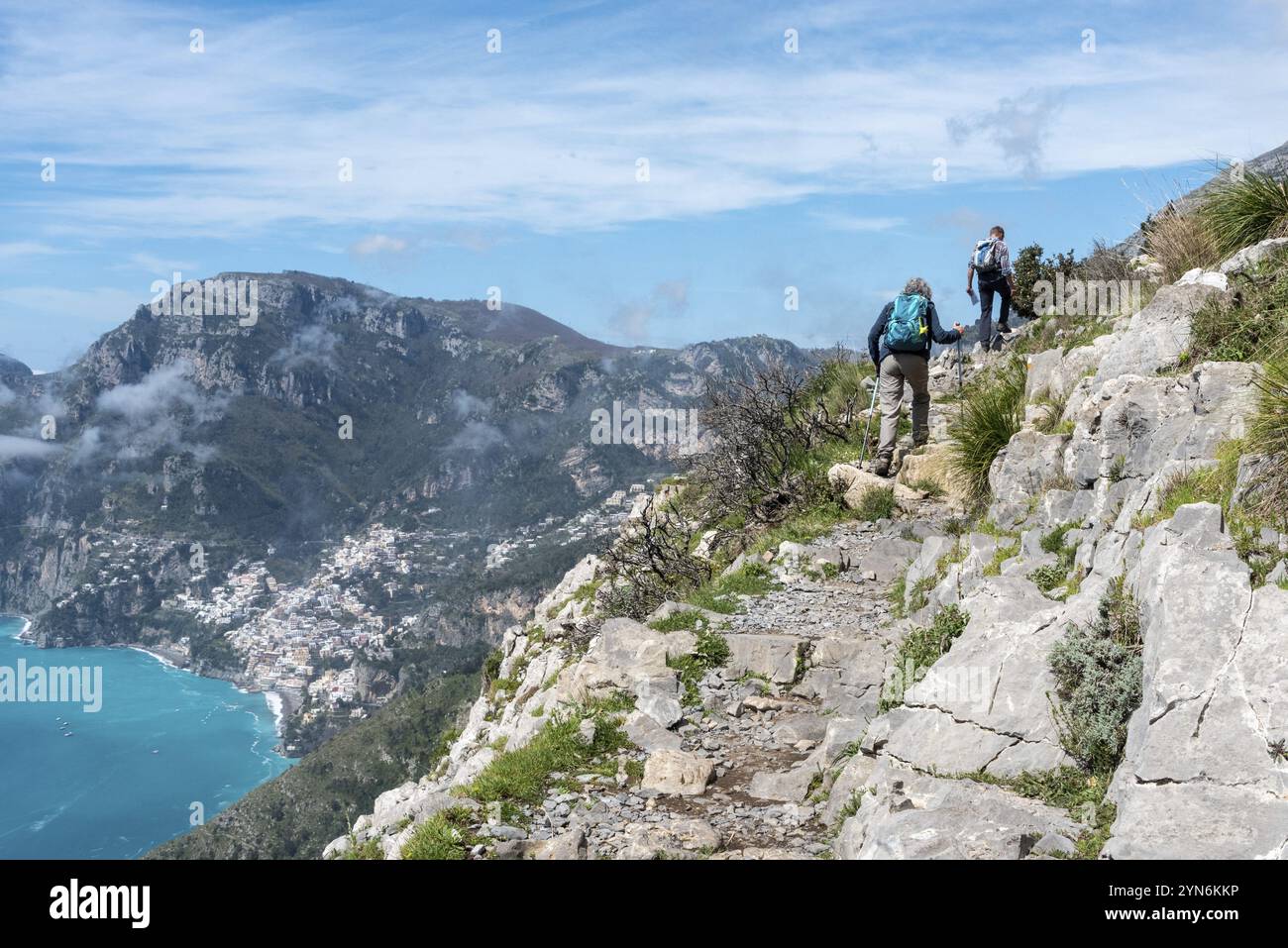 Hiking the famous path Sentiero degli Dei, the path of Gods at the ...