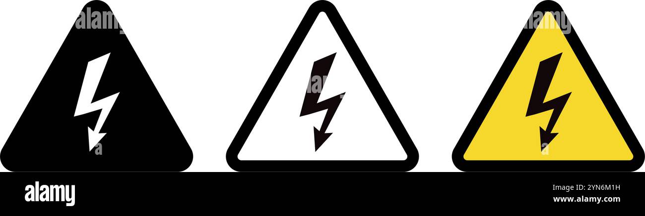 high voltage, warning sign with lightning bolt Stock Vector Image & Art ...