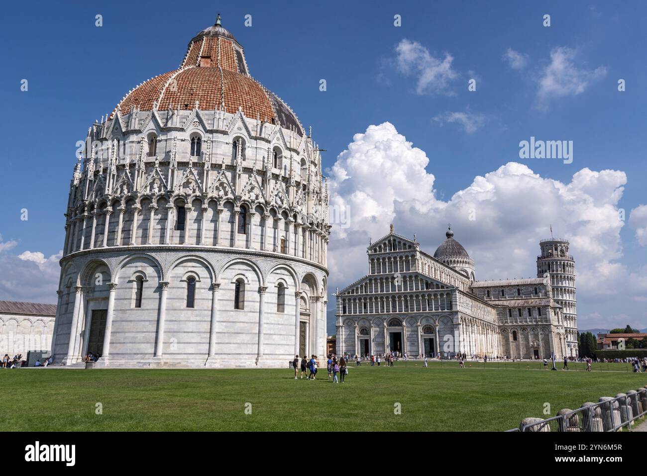Cathedral, baptistery and famous leaning tower of Pisa, Italy, Europe ...