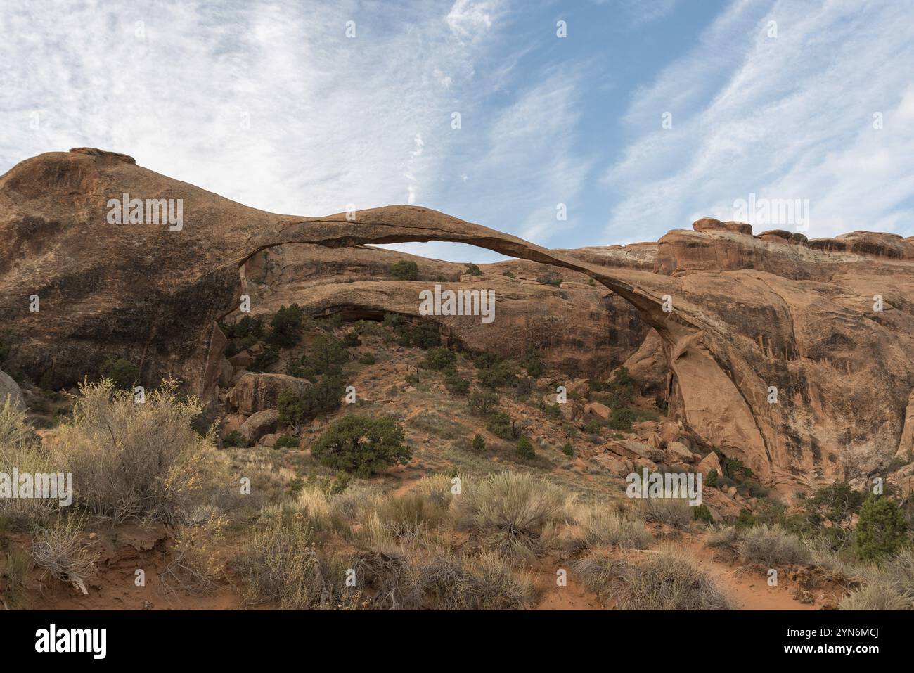 Famous fragile Landscape Arch in the Arches National Park, USA, North ...