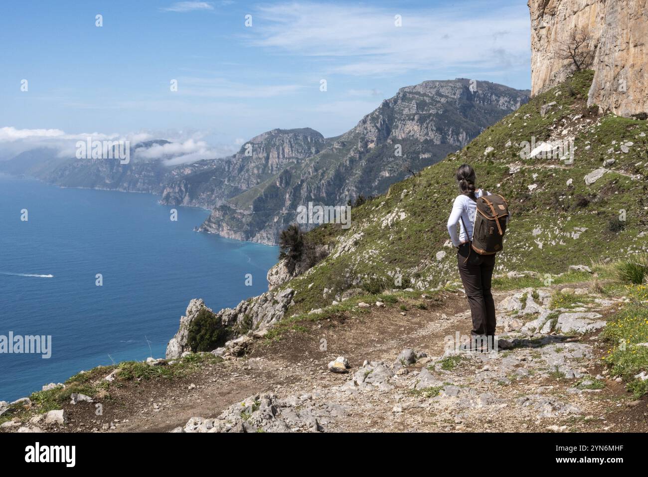 Hiking the famous path Sentiero degli Dei, the path of Gods at the ...