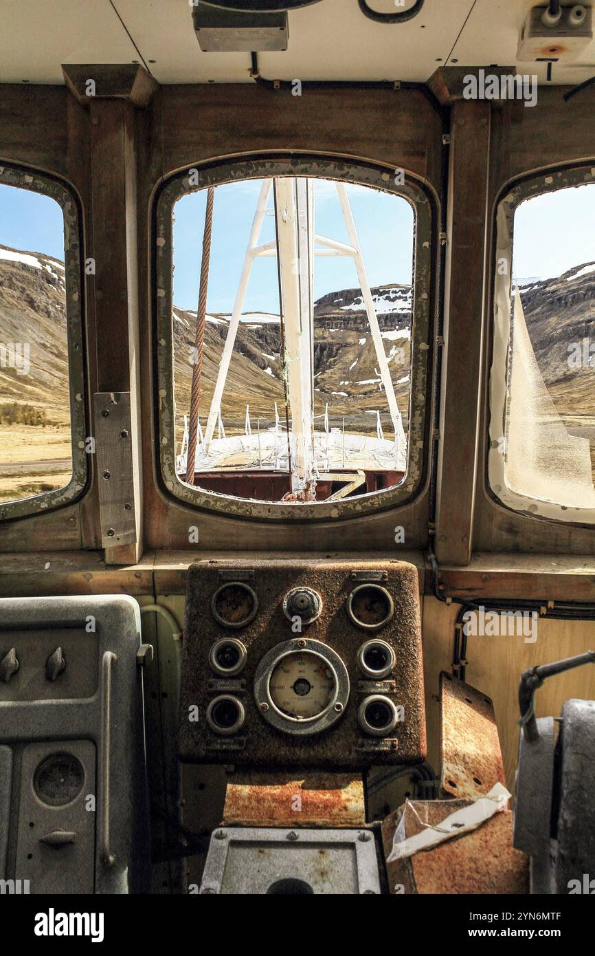 Old stranded ship stranded in Patreksfjordur, Westfjords of Iceland ...