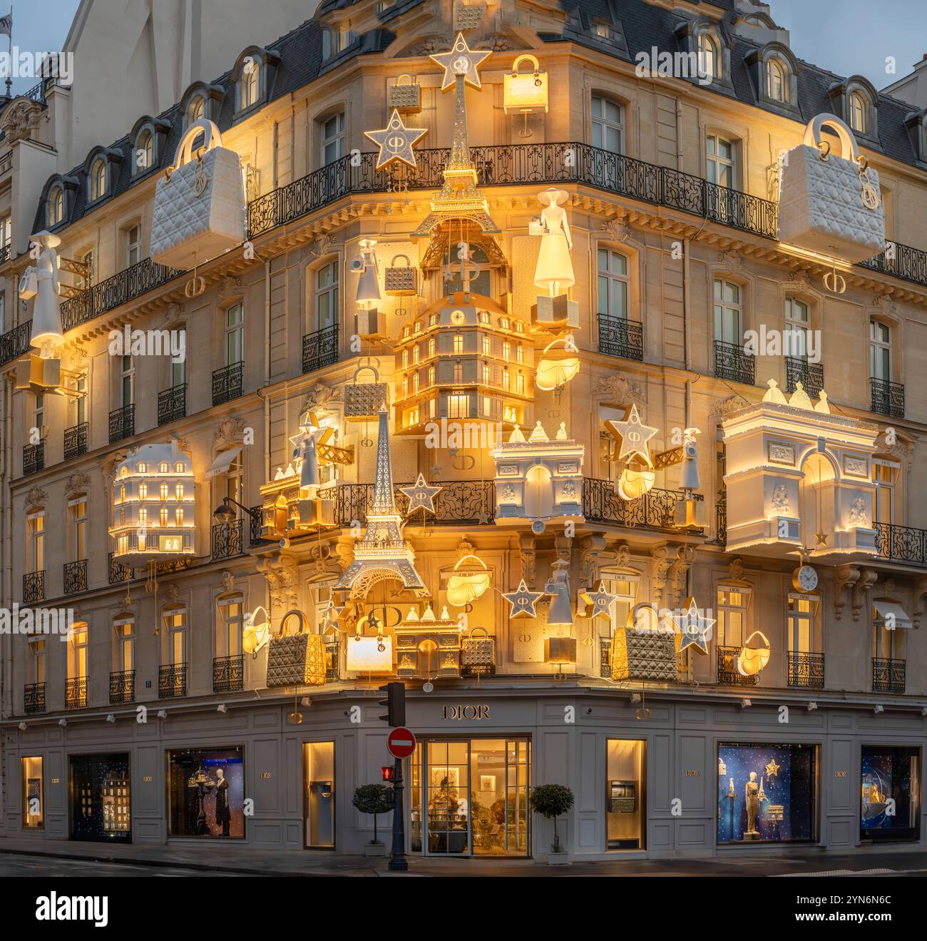 Paris, France - 11 24 2024: View of facade of Christian Dior Paris with ...