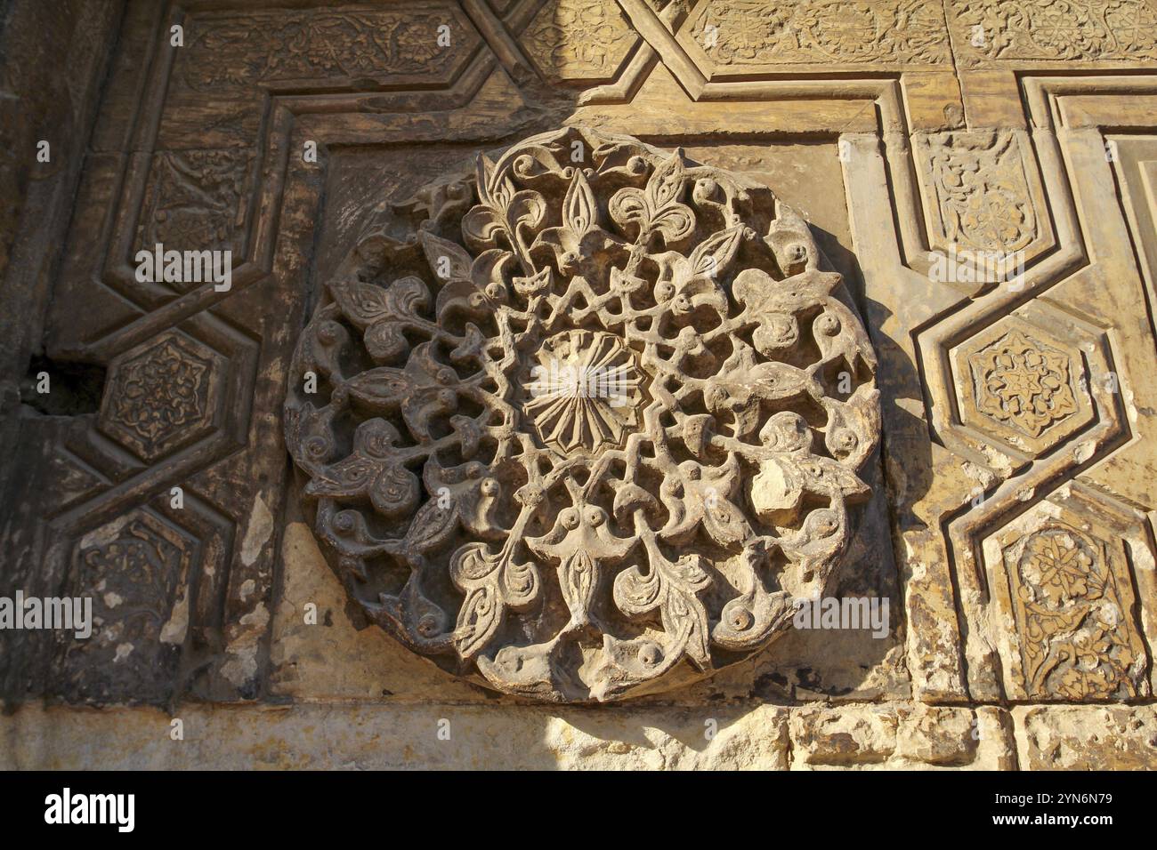 Stone Relief on the Wall of the Sultan Hasan Mosque in Cairo, Egypt ...