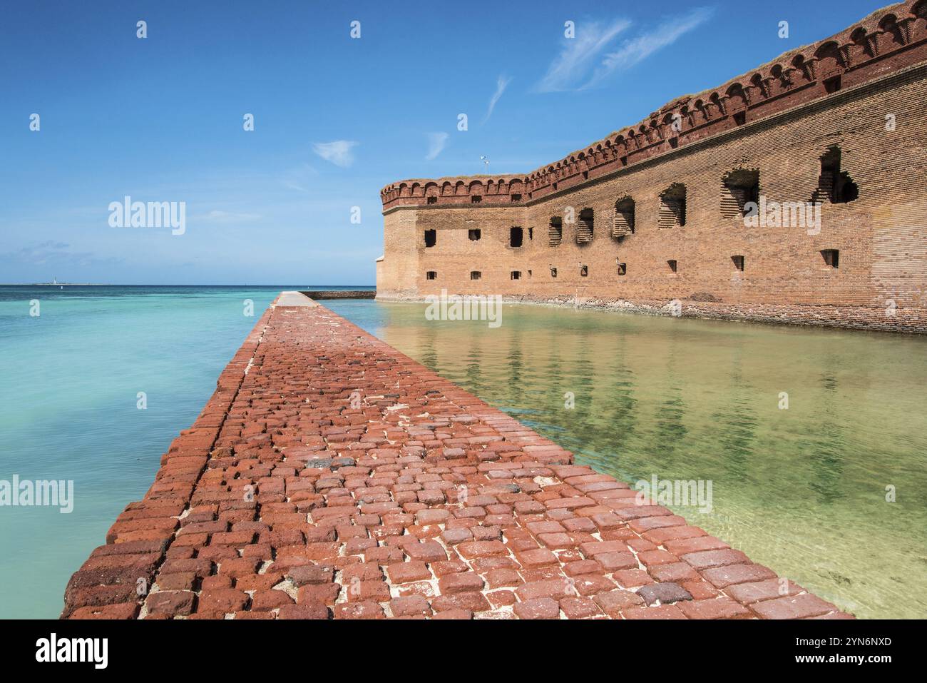 Old historic Spanish fort on Dry Tortugas Island, Florida, USA, North ...