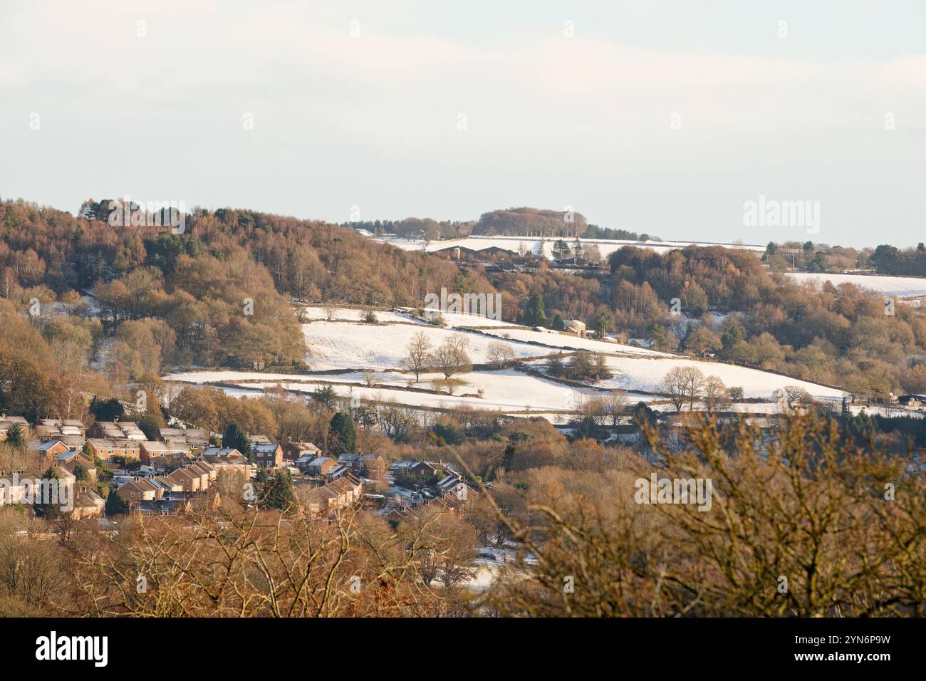 Snow covered hillside in Derbyshire, UK Stock Photo - Alamy