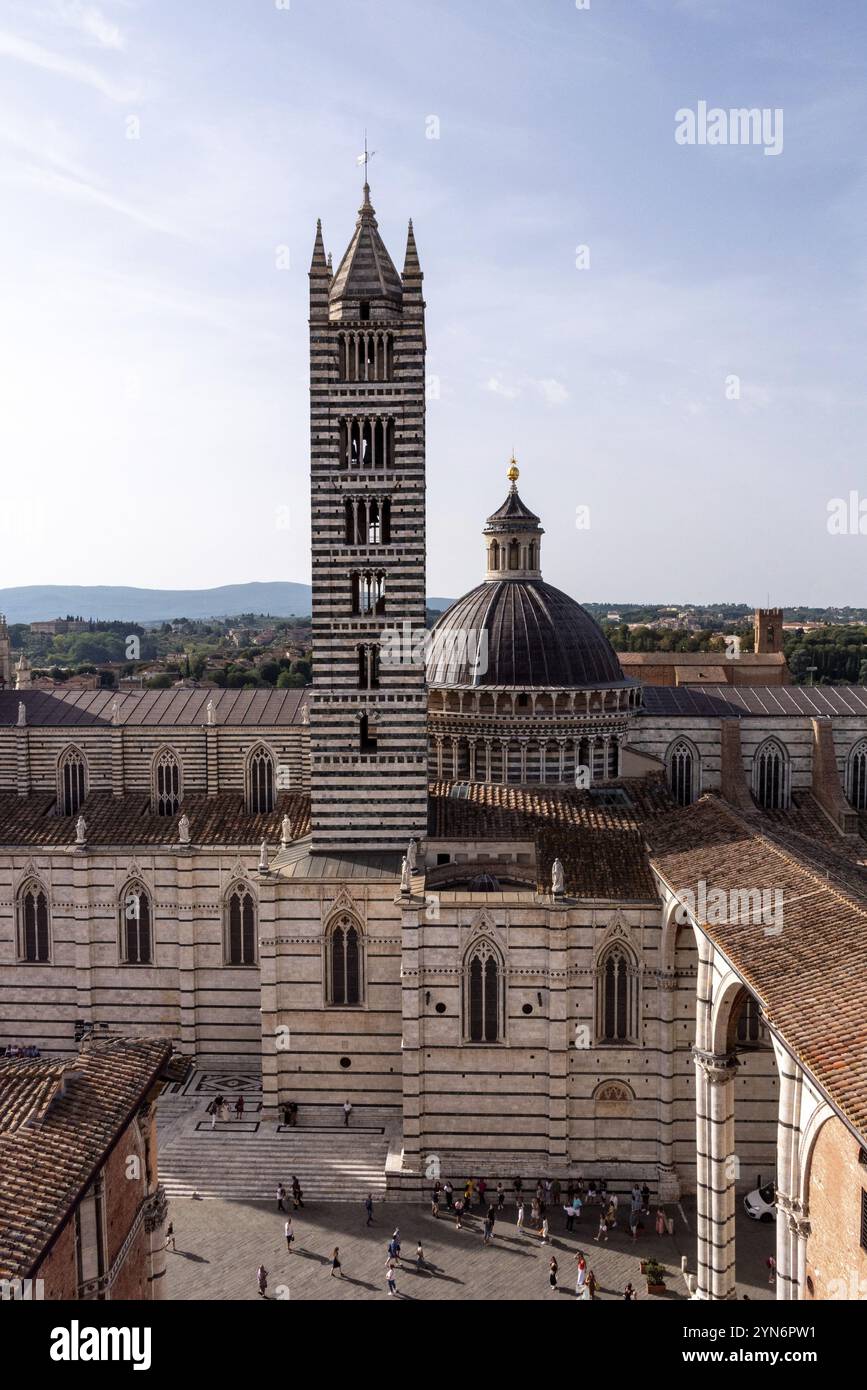 The Siena cathedral and its cupola, seen from the Facciatone panoramic ...