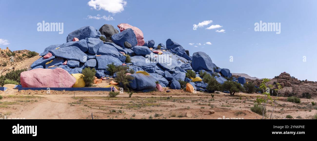 Famous painted rocks in the Tafraoute valley in South Morocco Stock ...