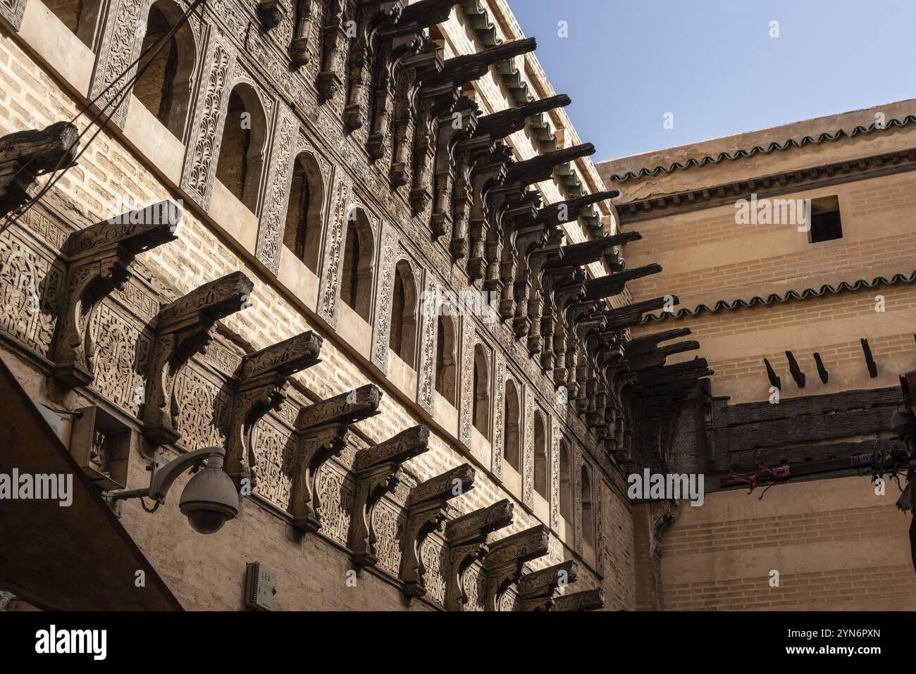 Famous water clock Dar Al-Magana in the medina of Fes, a former old ...