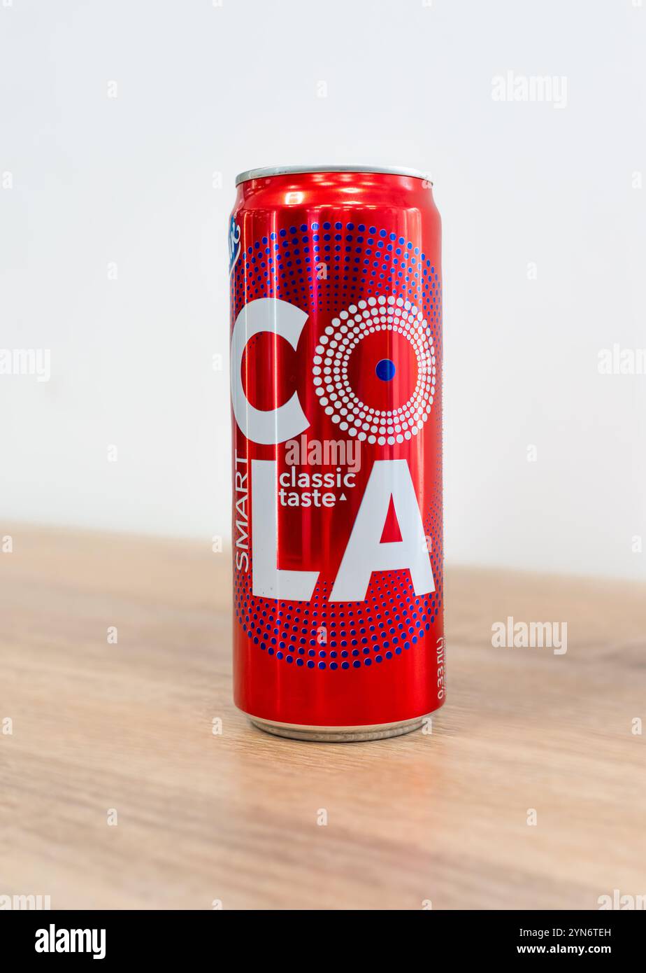 Kiev, Ukraine - November 23, 2024: Can 0,33l soft drink Zhivchik Smart ...