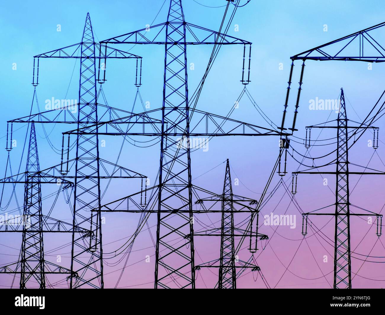 A power line, overhead line, electricity, electricity Austria Stock ...