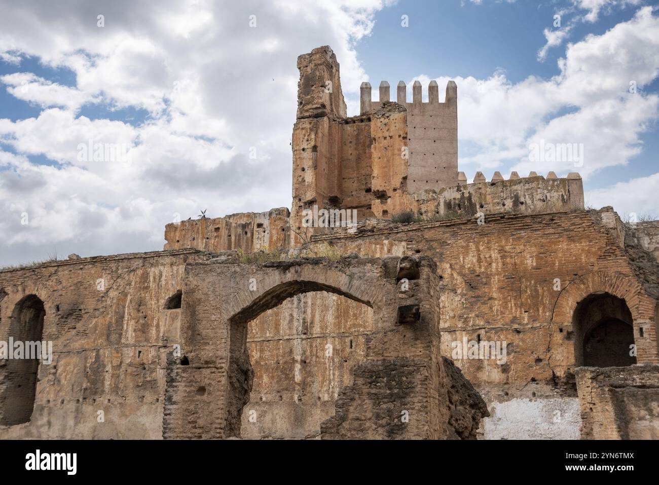 Fortified city wall of the medina of Fes, Morocco, Africa Stock Photo ...
