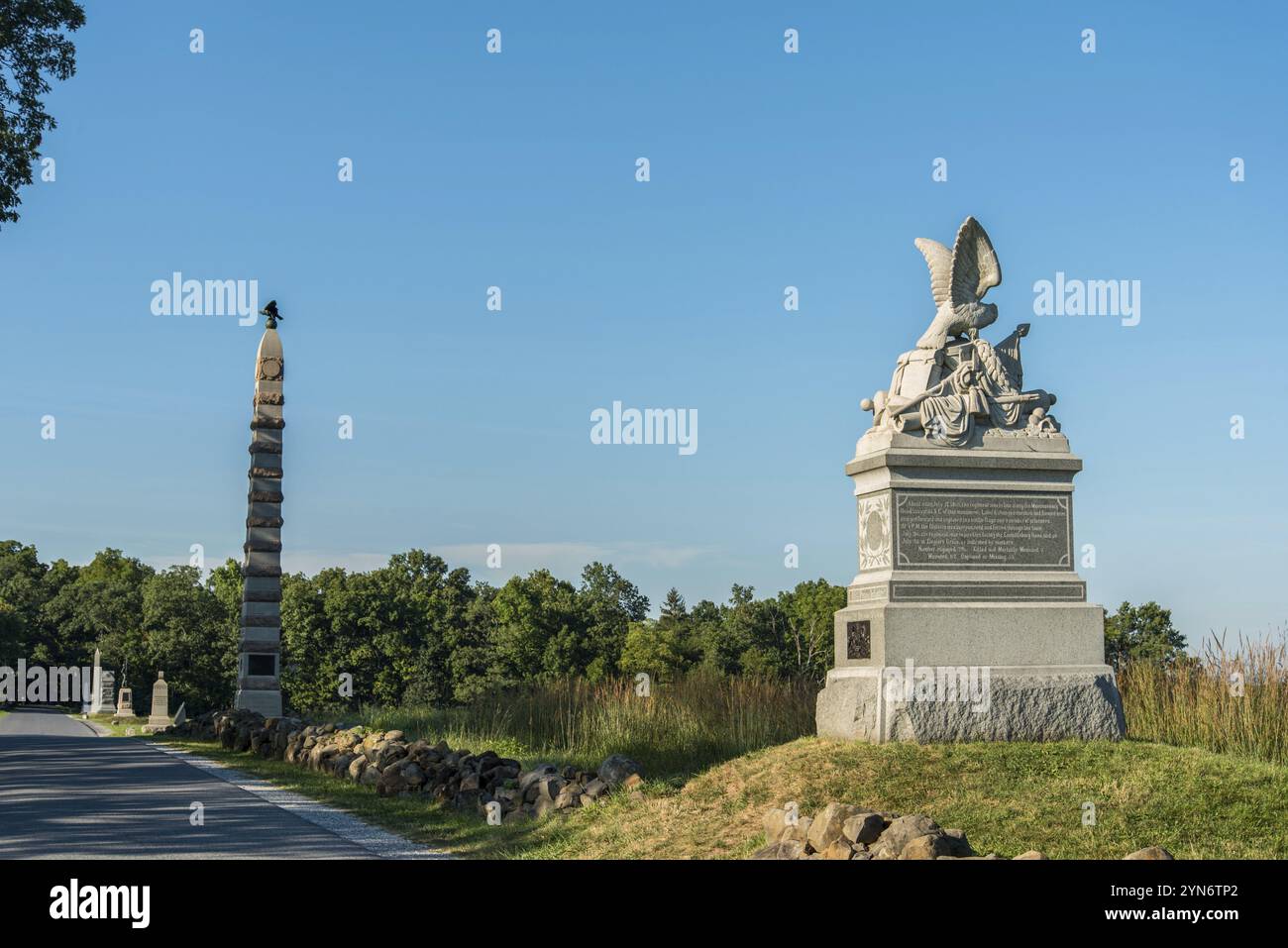 Monuments remembering the battle of Gettysburg, USA, North America ...