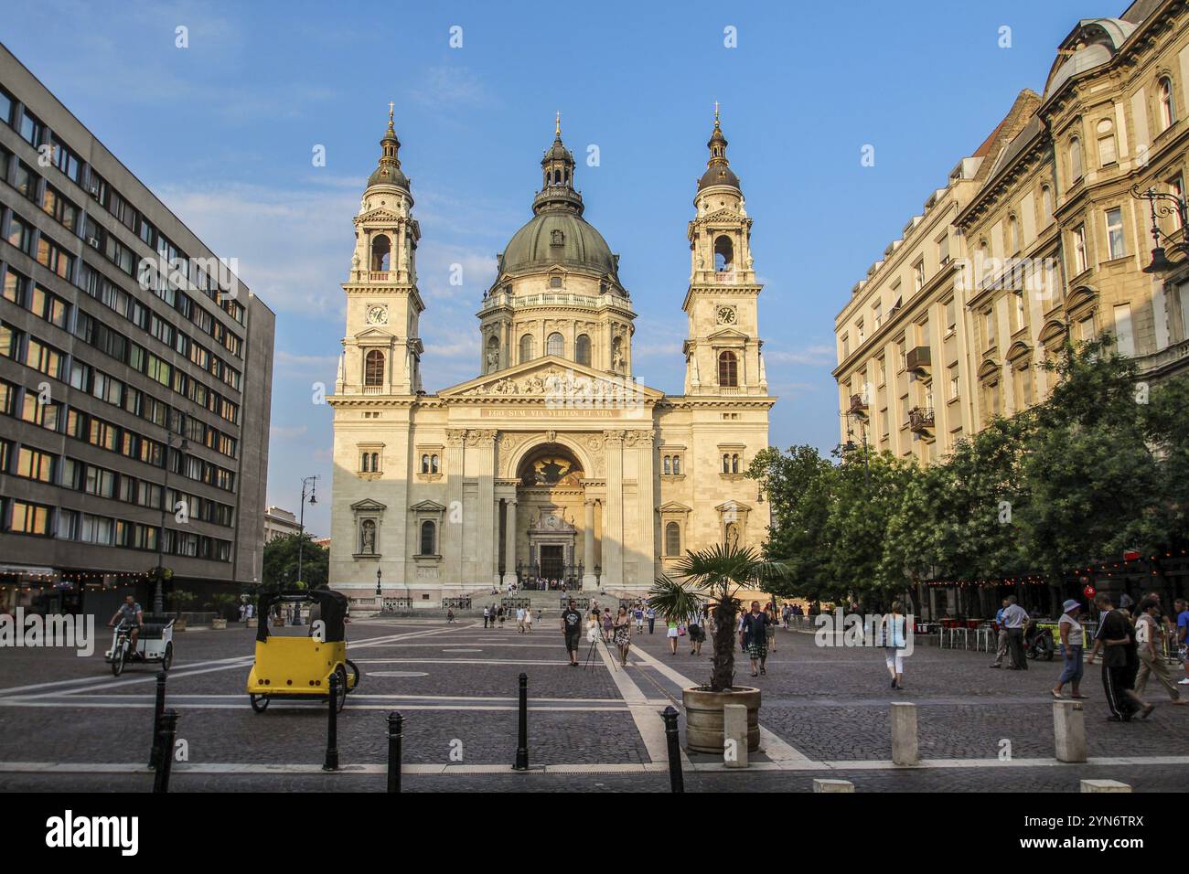 The St Stephen's Basilica in Budapest, seen from the Gellert hill ...