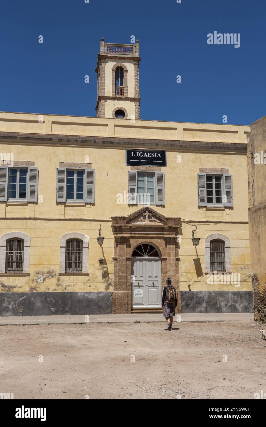Front of the former Spanish chapel from colonial period in the medina ...