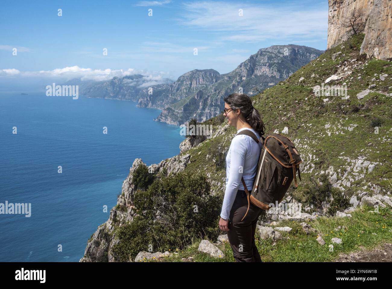 Hiking the famous path Sentiero degli Dei, the path of Gods at the ...