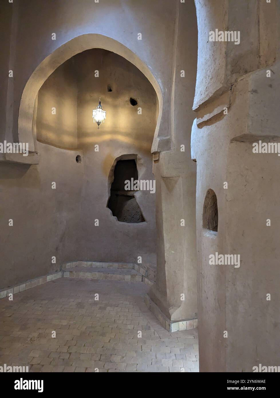 Rebuilt historic Jewish synagogue in the city center of Amezrou in the ...