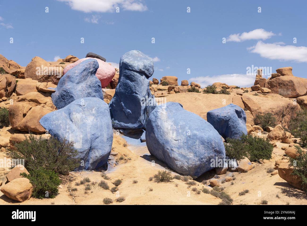Famous painted rocks in the Tafraoute valley in South Morocco Stock ...