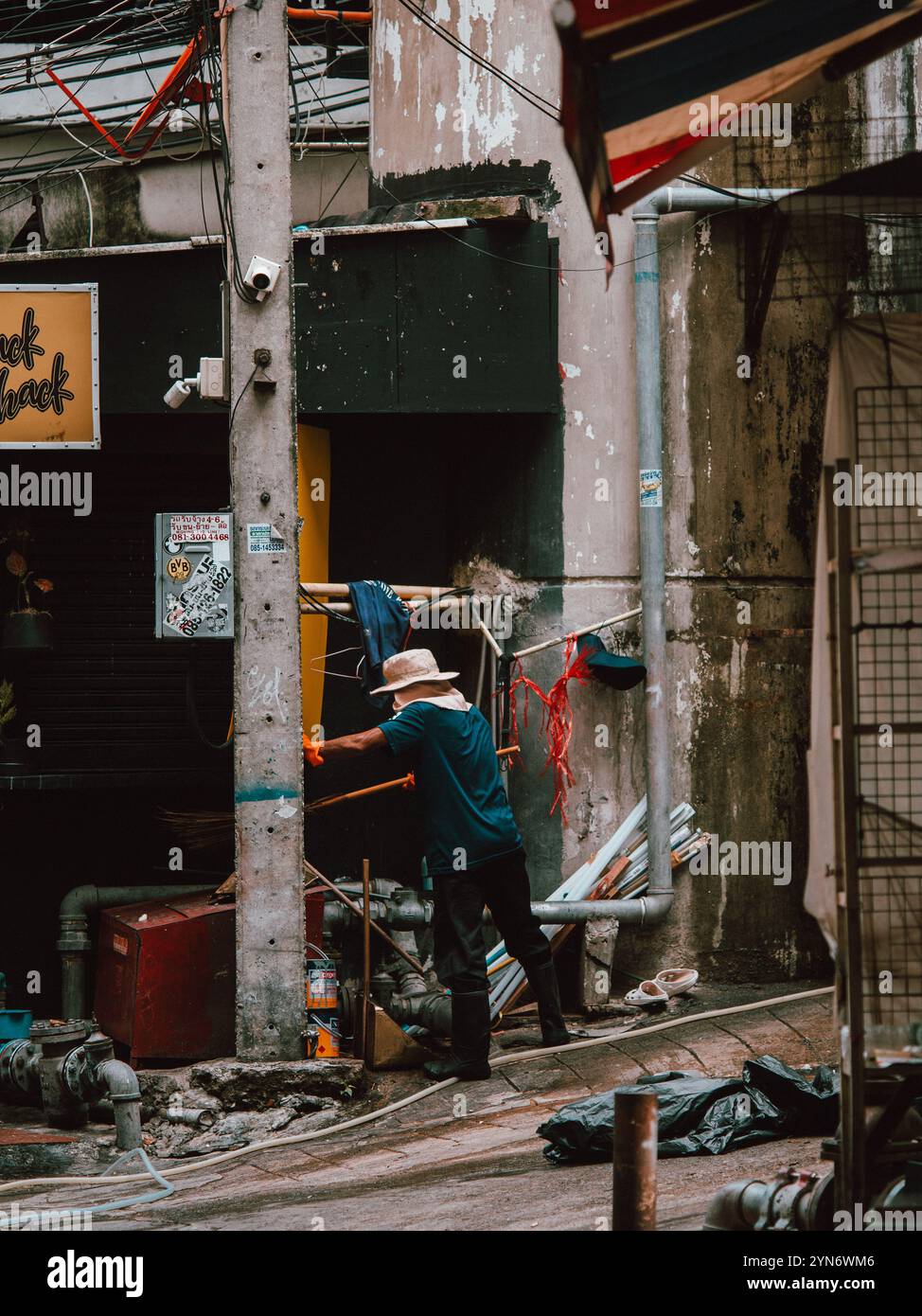 Bin man washing bins hi-res stock photography and images - Alamy