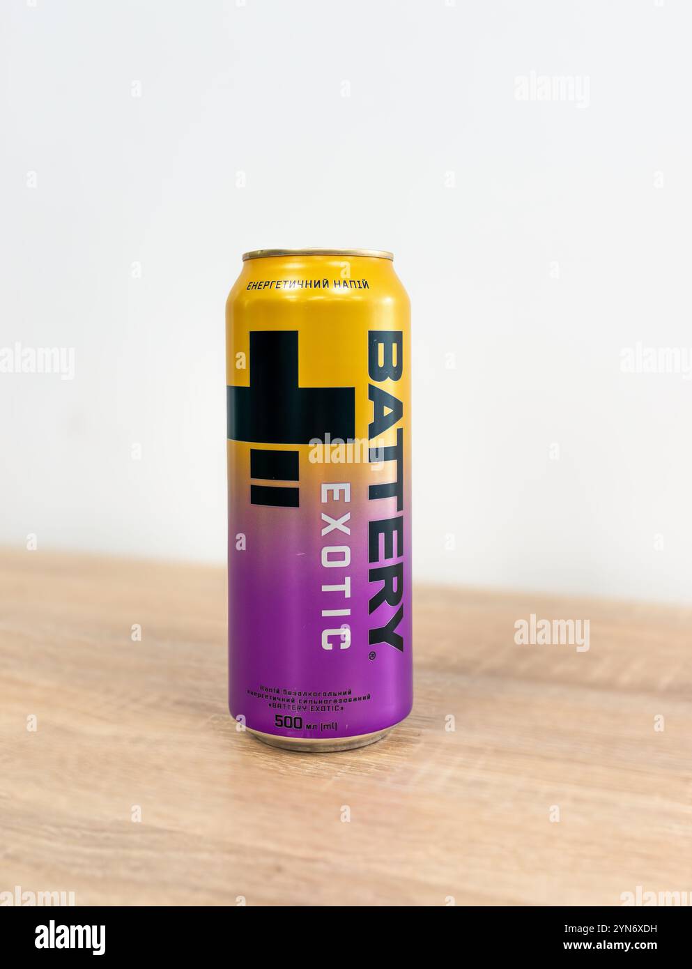 Kiev, Ukraine - November 23, 2024: Can Battery Exotic energy drink on ...