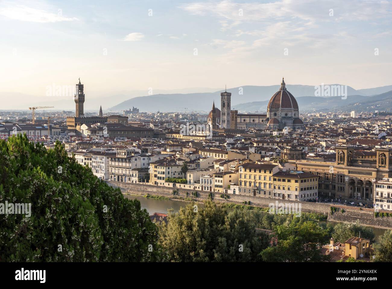 Skyline of downtown Florence during sunset, seen from the famous ...