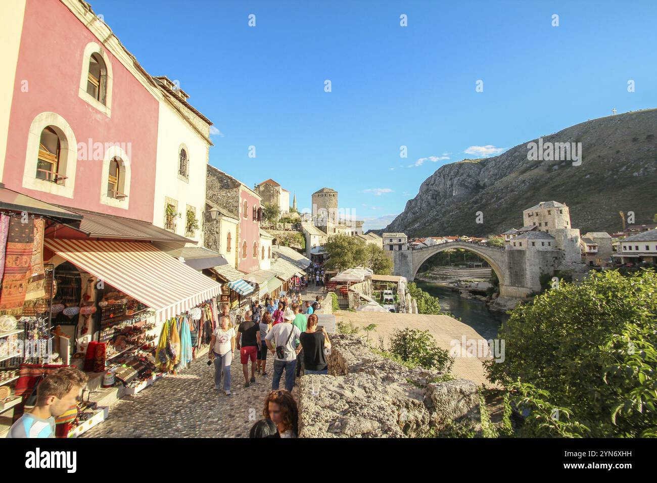 MOSTAR, BOSNIA AND HERZEGOVINA, JUNE 2, 2021, Rebuilt iconic ancient ...