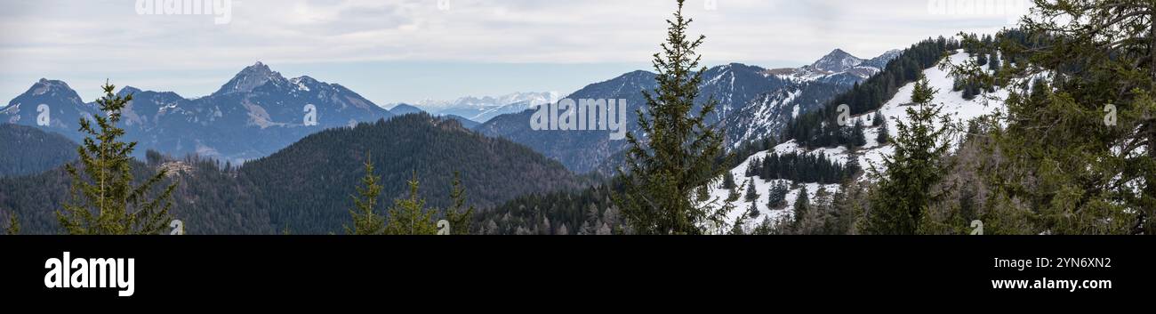 Hiking during early spring in the Bavarian alps near Tegernsee, Germany ...