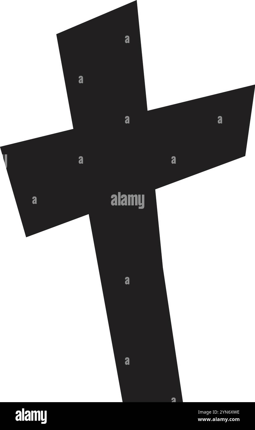 Simple, powerful illustration of a black christian cross representing ...