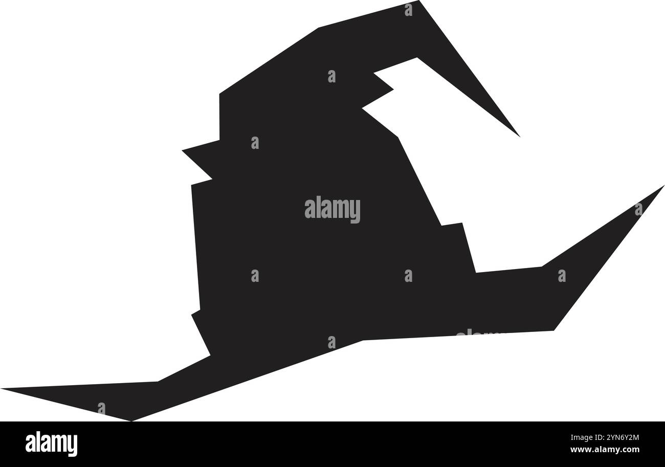 Stylized black witch hat silhouette evokes the spirit of halloween ...