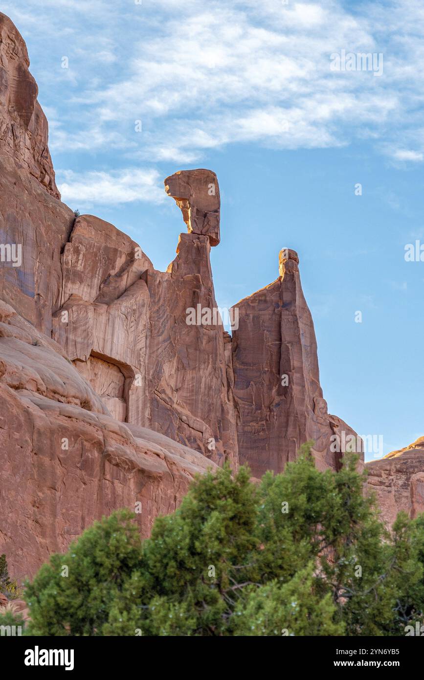 Scenic rock formation in the Park Avenue in the Arches National Park ...