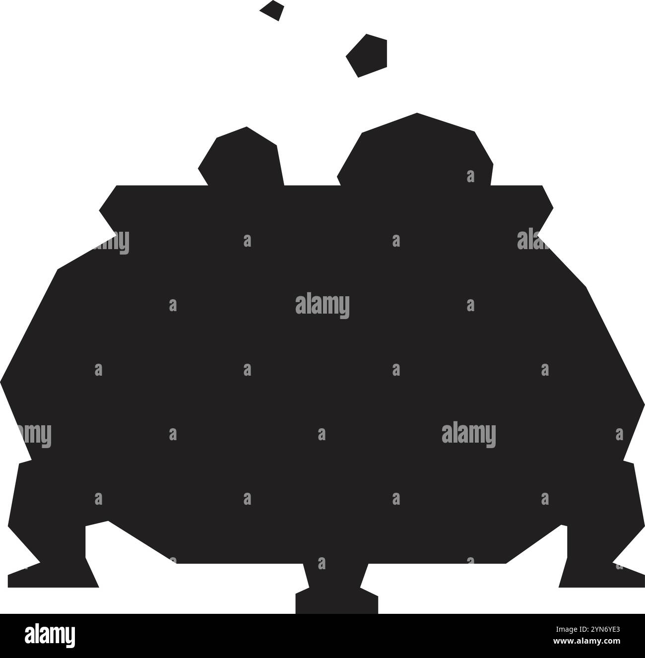 Silhouette of a steaming cauldron, bubbling with a mysterious potion ...