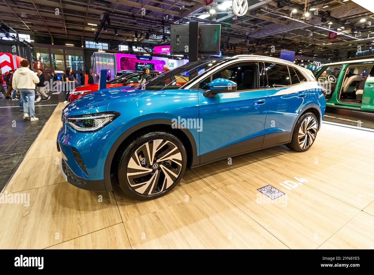 Volkswagen ID.4 electric SUV car at the Paris Motor Show. Paris, France ...