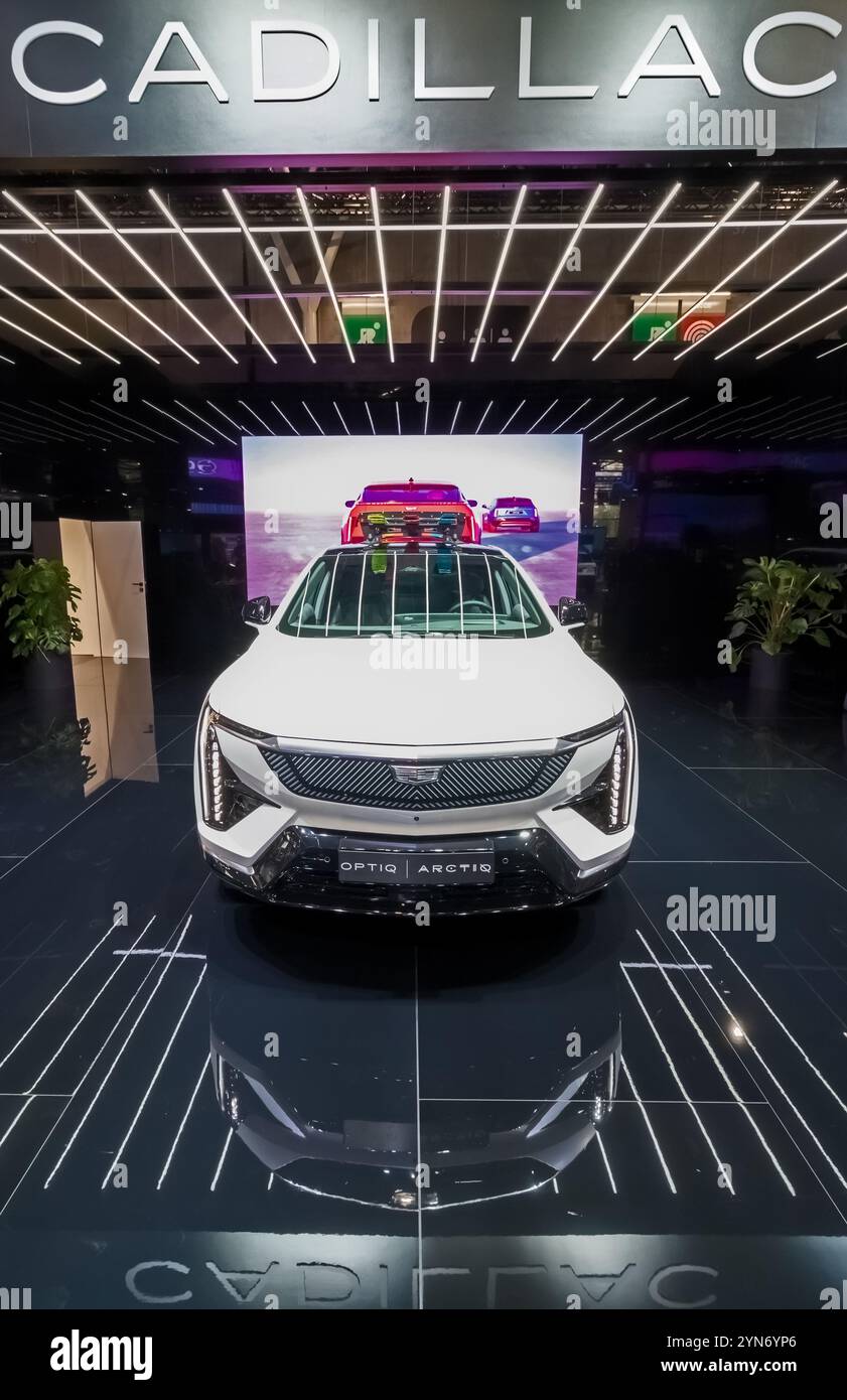 Cadillac Optiq Arctic (2025) electric SUV car at the Paris Motor Show ...