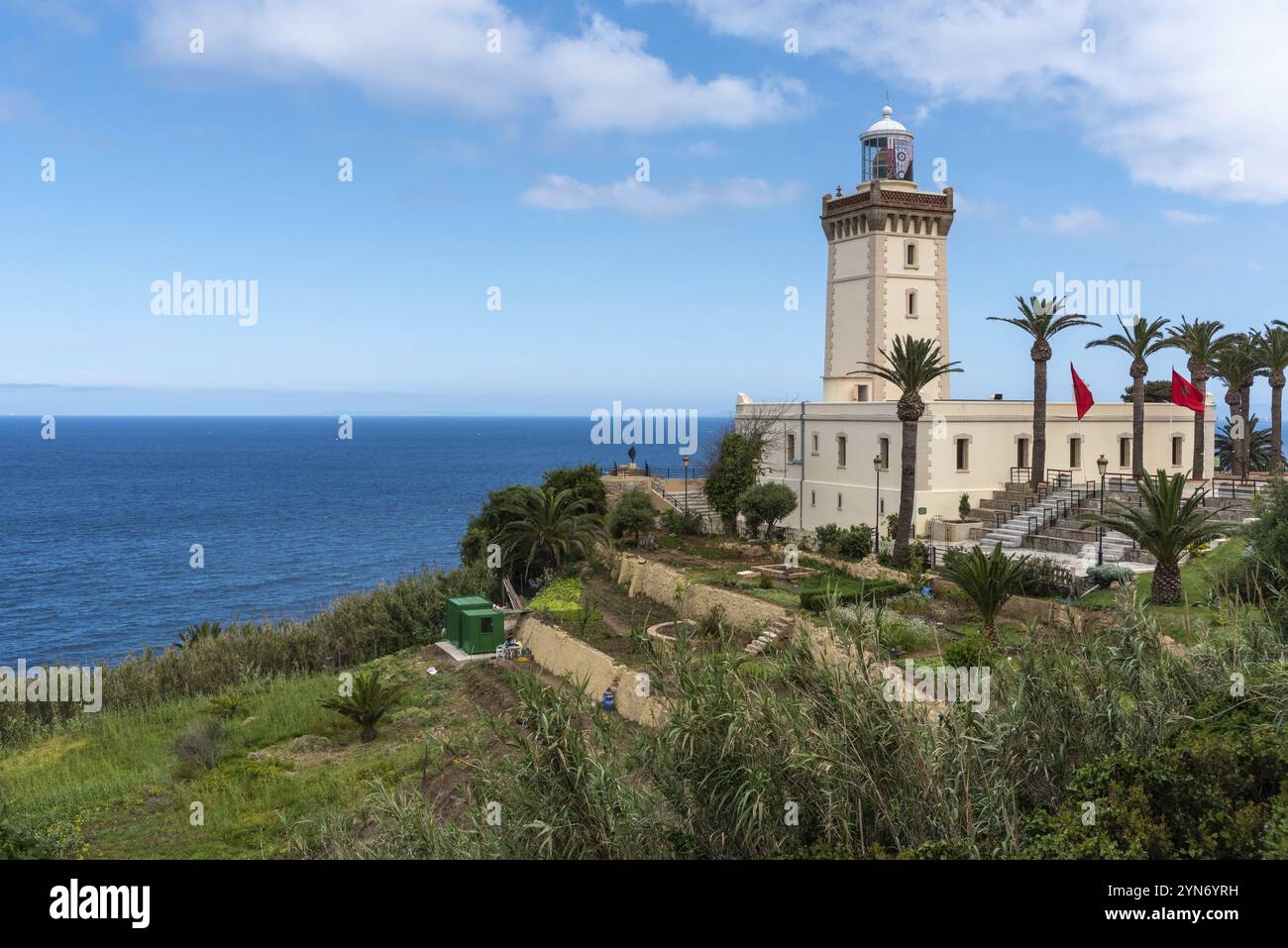 Scenic lighthouse at Cap Spartel near Tangier, Morocco, Africa Stock ...