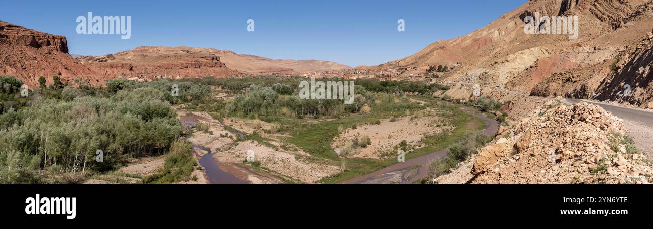Beautiful panoramic view of the valley of roses, also known as Dades ...