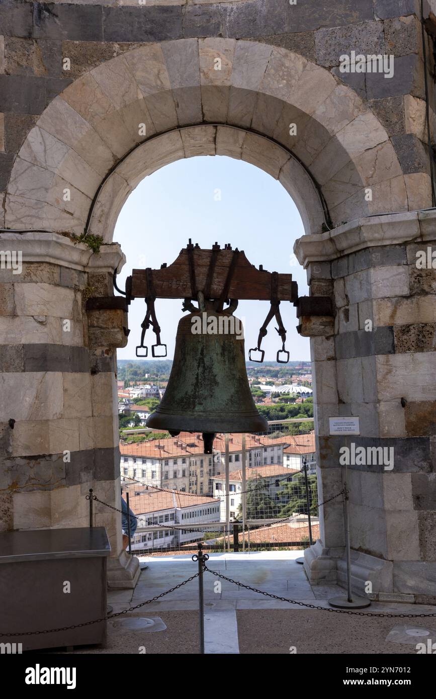 Church bells at the famous leaning tower of Pisa, Italy, Europe Stock ...
