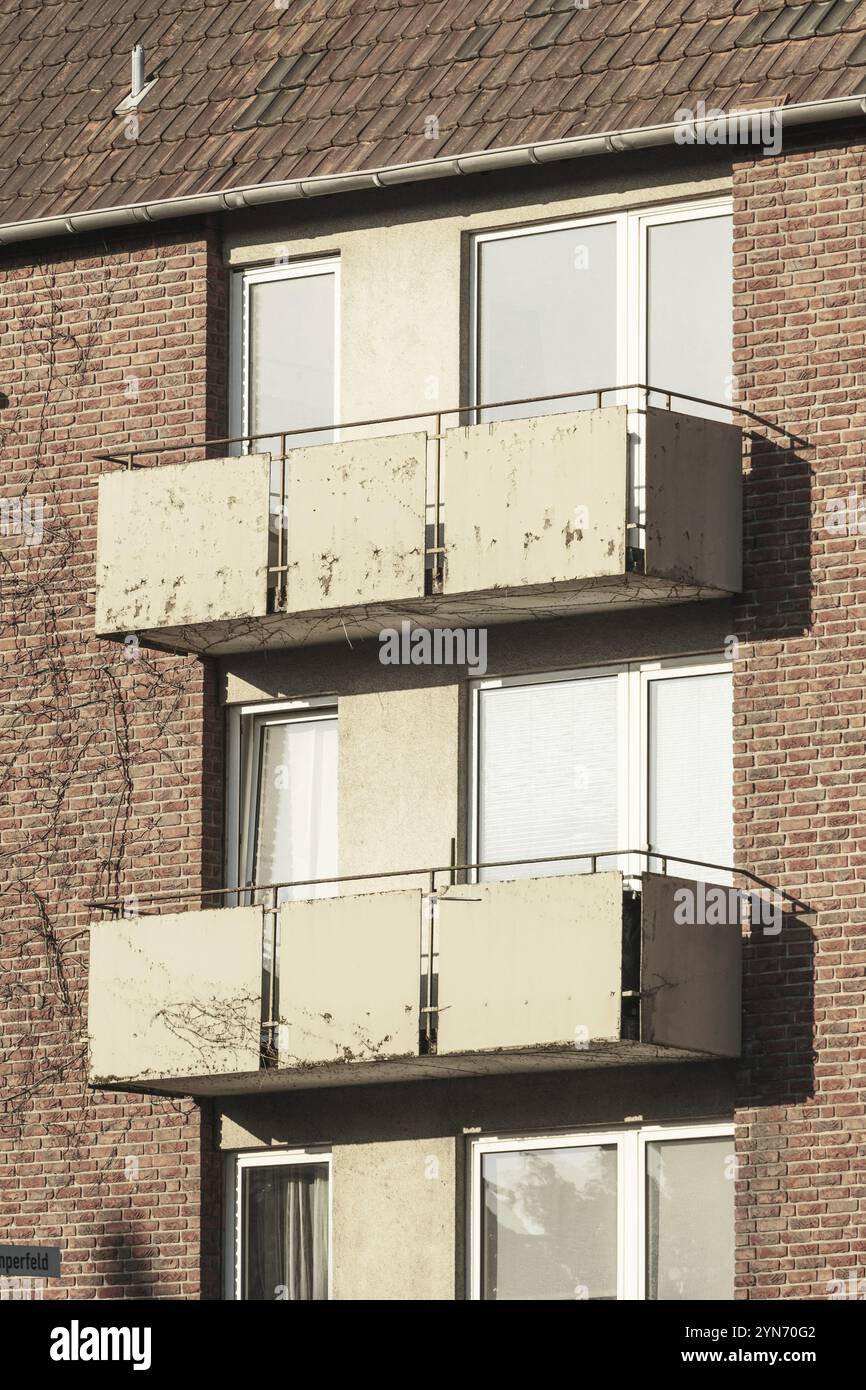 Facade of a residential building with balconies from the 50s Stock ...